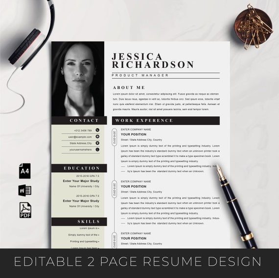 CV Template Professional 2021 Modern for Word PDF Pastel - Etsy