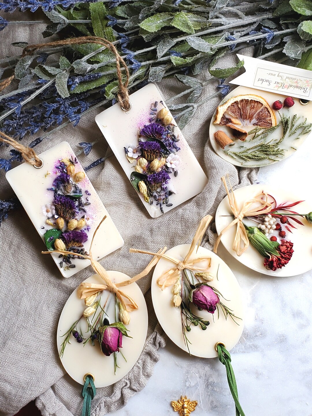 Botanical Aromatherapy Wax Tablet/soy Wax/dried Herb & Flowers / Floral ...