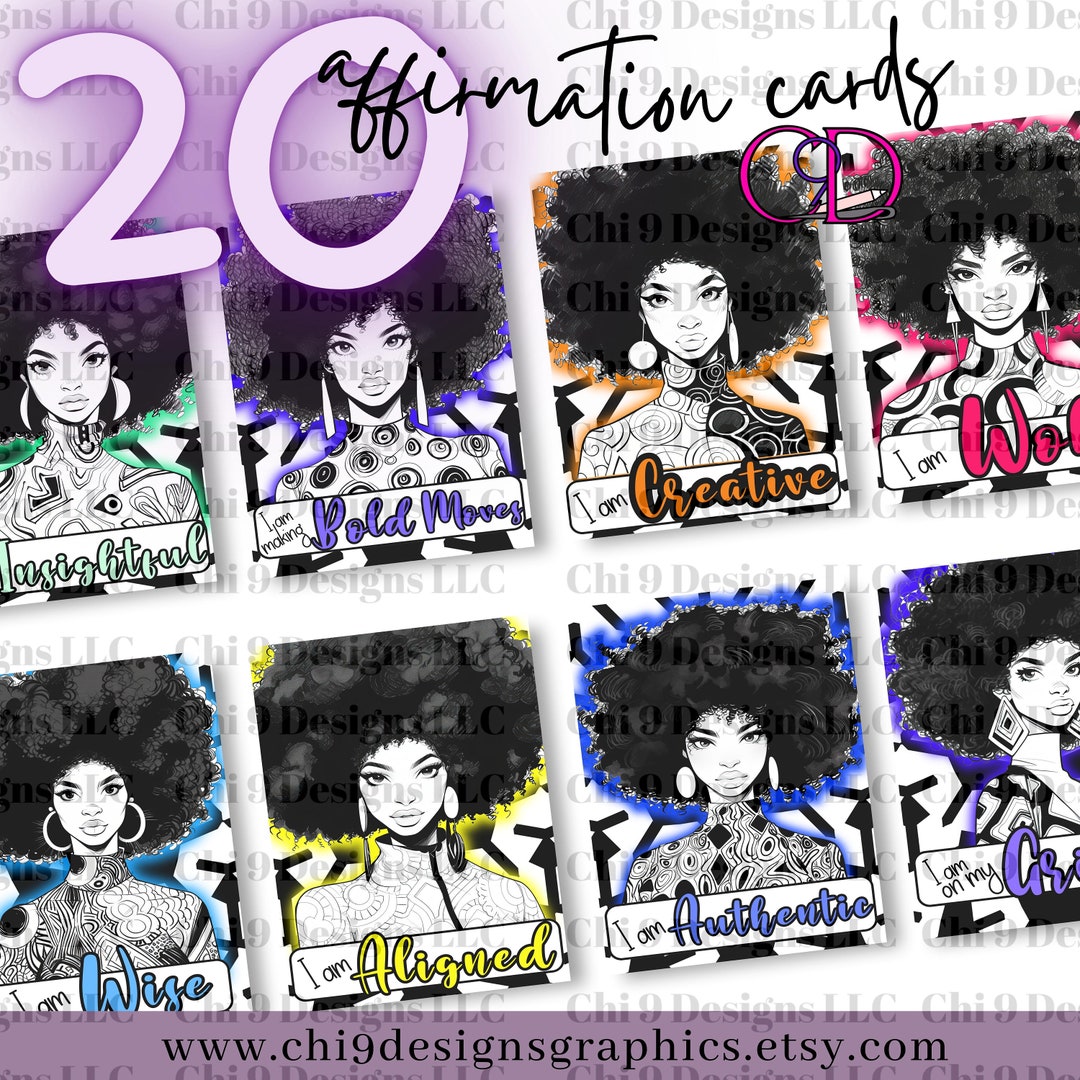 Black Women Affirmation Card Bundle| Womenaffirmationcards|self ...
