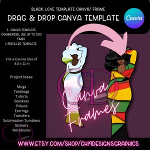 Black Love Canva Frame/template| African American Woman in Two Piece ...