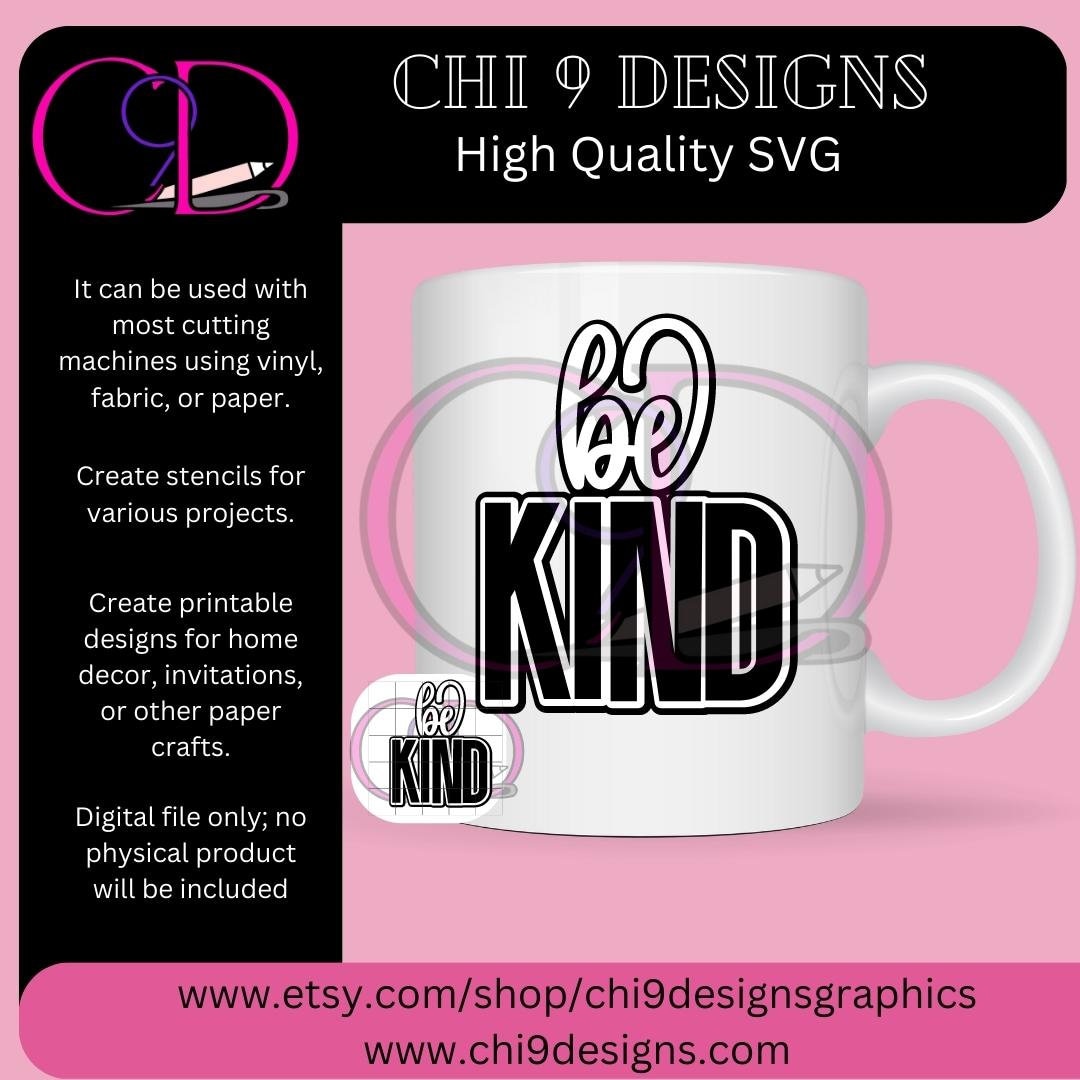 SVG, Be Kind, Layered SVG Digital File - Etsy