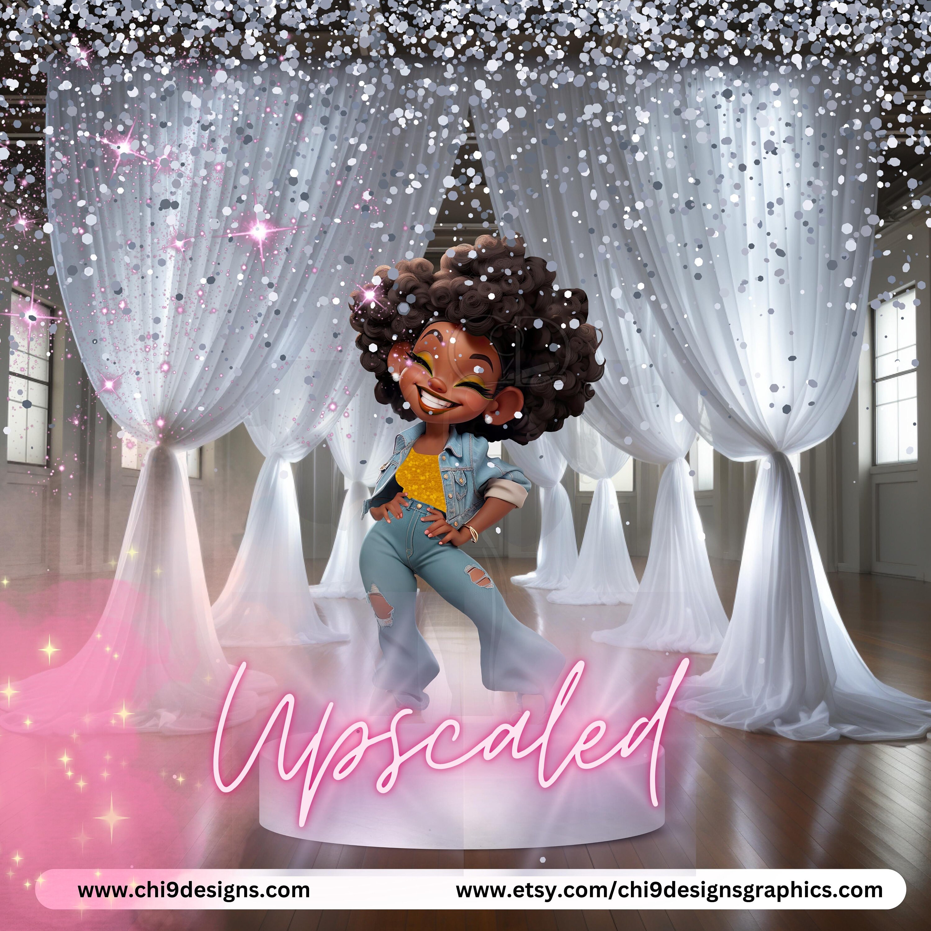 Afro Girl Clip ART Transparent Pngs 10 High Quality Images Bundle Chibi ...