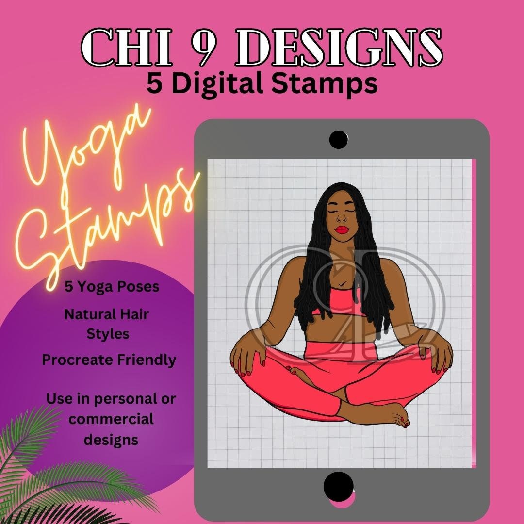 Digital Yoga Stamps for Procreate - Etsy