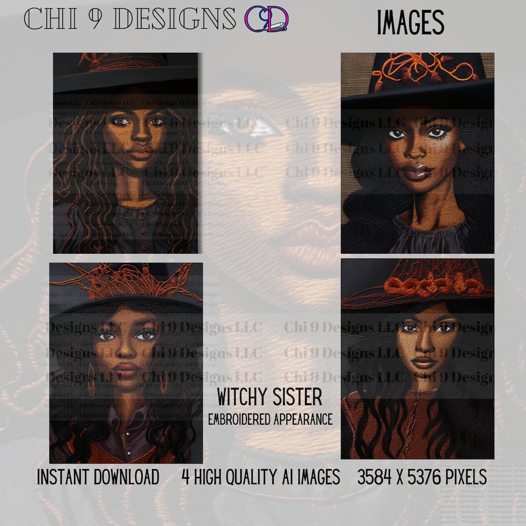 African American Halloween Witch |4 High Quality Images/ Afro Beautiful ...