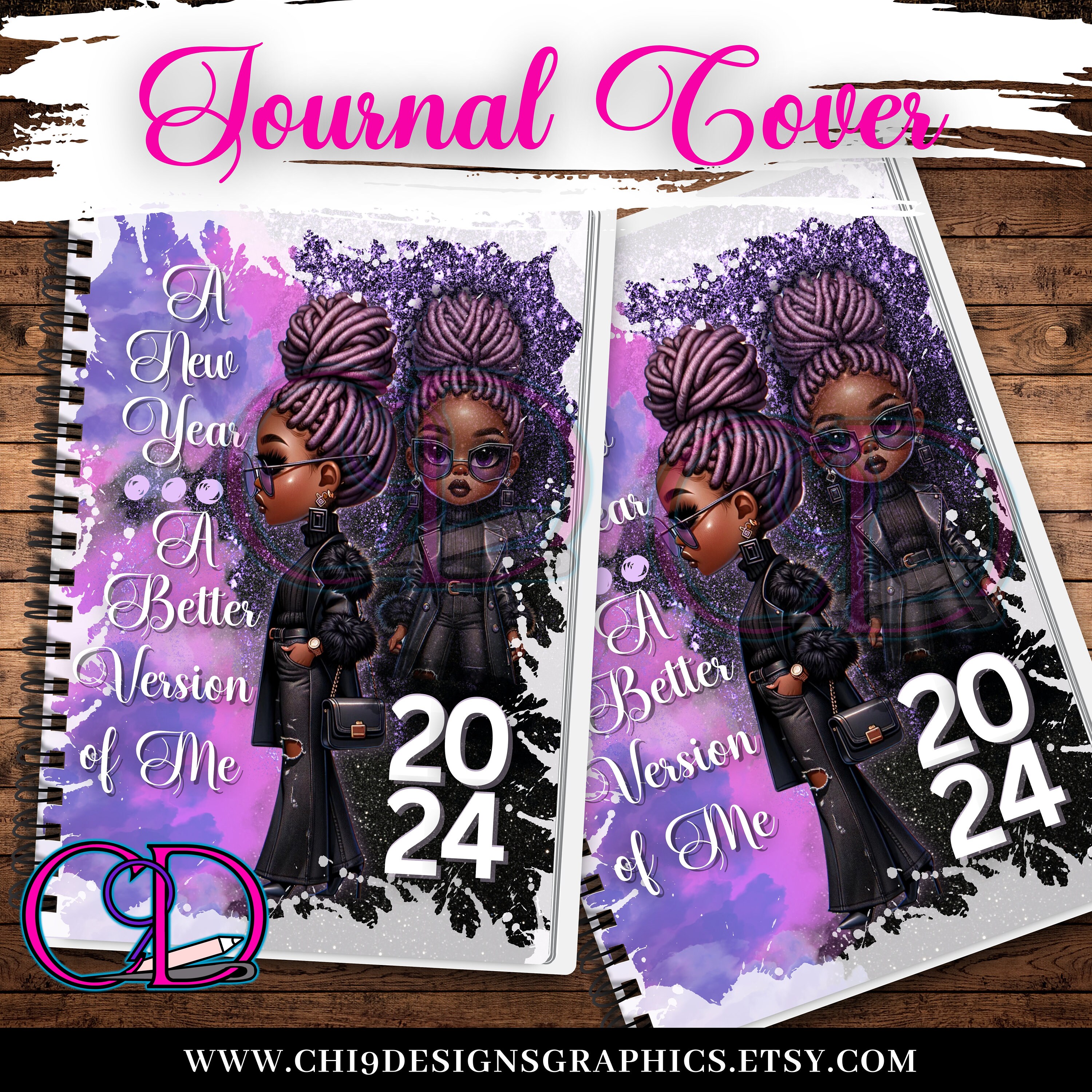 African American New Year Better Me Journal Cover, Notebook Planner ...