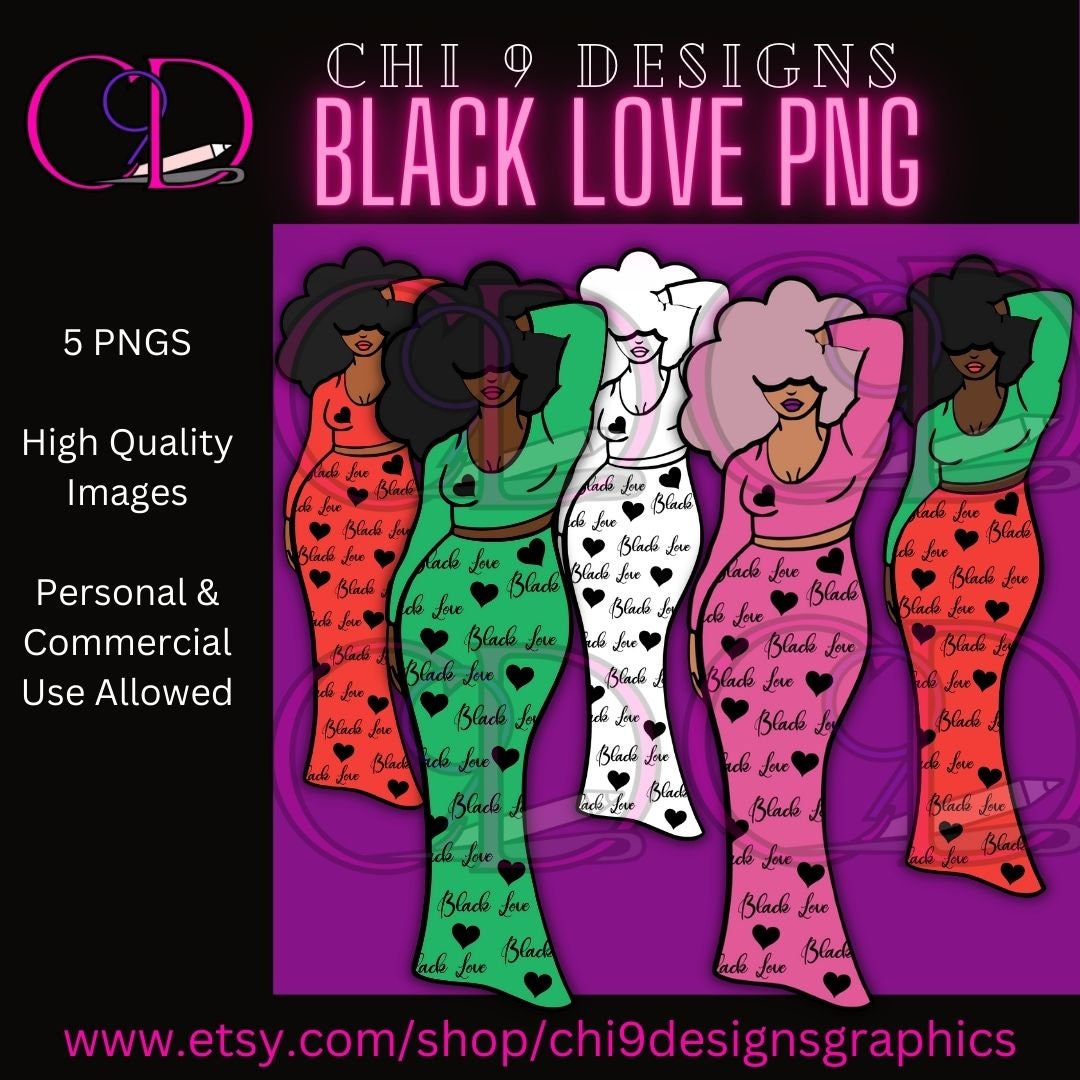 Black Love PNG, Afrocentric Black Women Wearing a Skirt and Crip Top - Etsy
