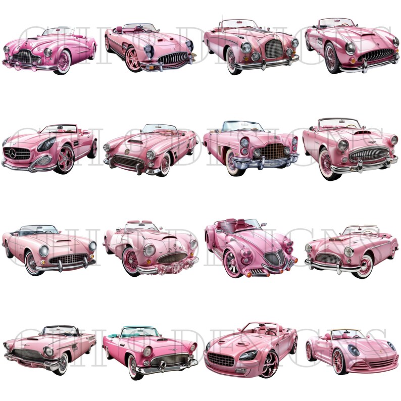 Pink Doll Car| Pink Drop Top Cars| Pink Clipart| Pink Automobile| 33 ...