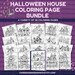 Halloween Coloring Pages Haunted House PDF Coloring Page Children ...