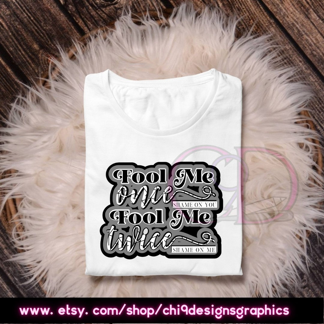 Fool Me Once Canva Template Frame - Etsy