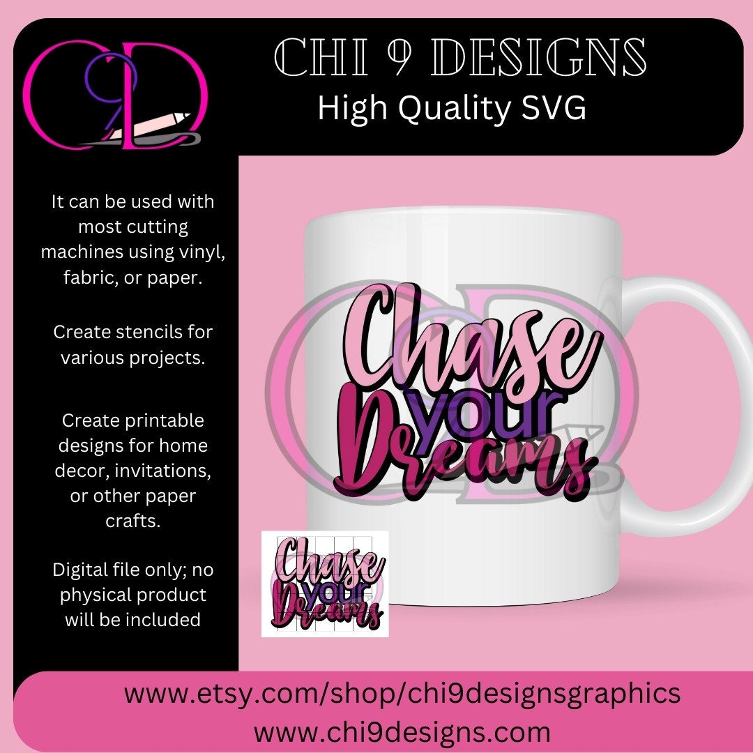 SVG, Chase Your Dreams, Layered SVG Digital File - Etsy