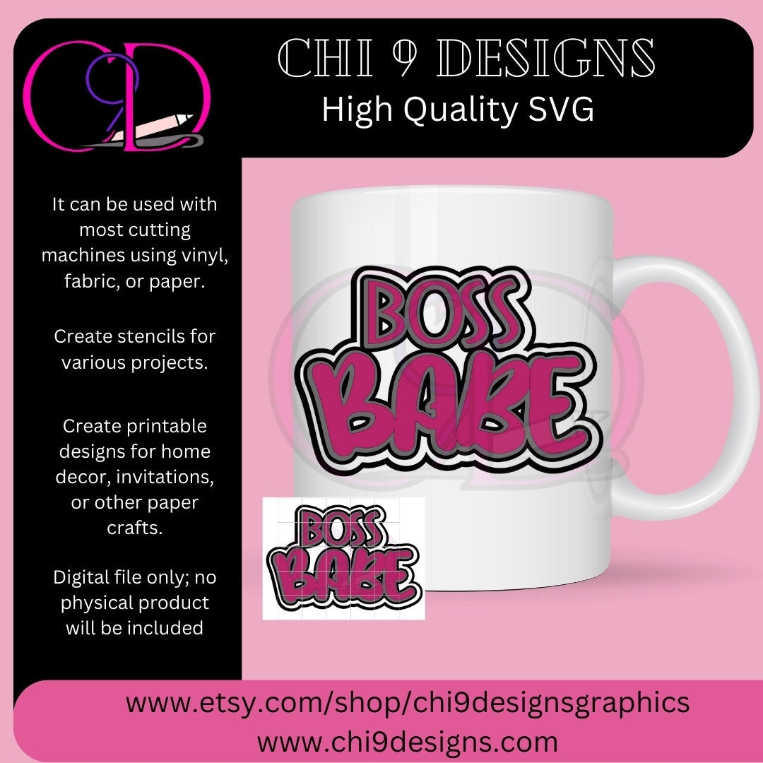 SVG, Boss Babe, Layered SVG Digital File - Etsy