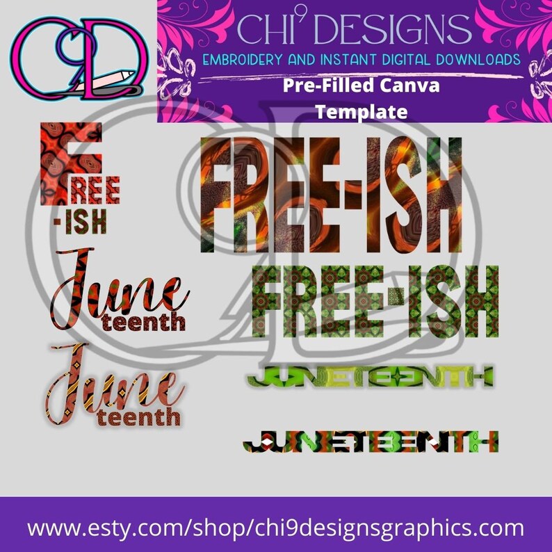 Juneteenth Canva Template, Seven template, Personal and Commercial Use ...