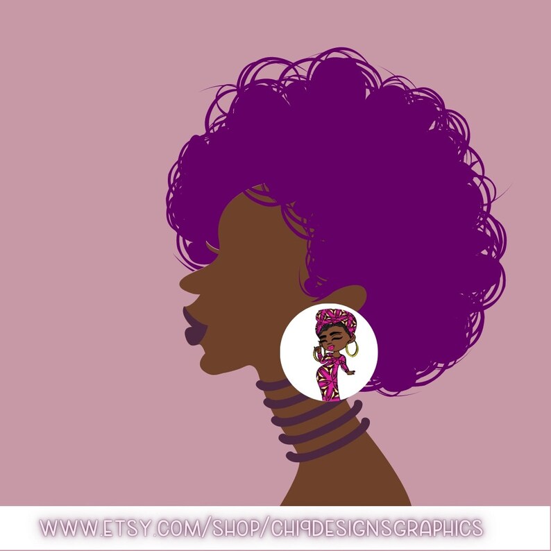 Canva Frame, African American Woman Clipart, Drag and Drop Elements ...