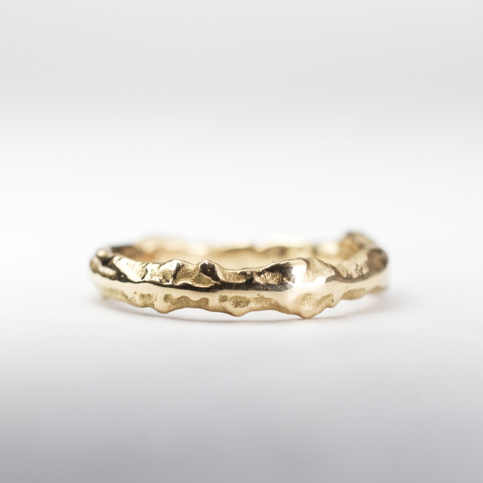 Organic Gold Band | Minimalist Wedding Ring | Anniversary Gift ...