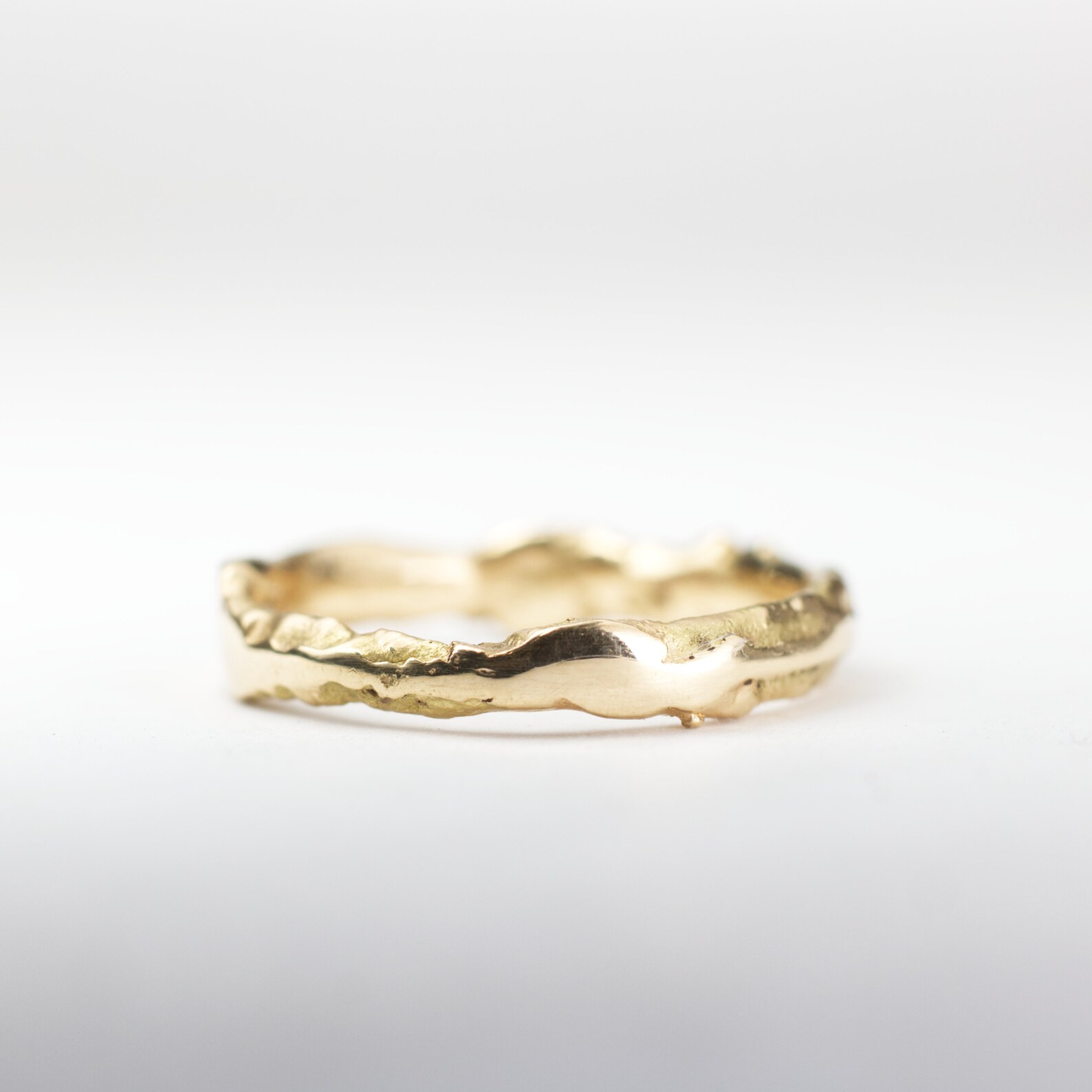 Organic Gold Band | Minimalist Wedding Ring | Anniversary Gift ...