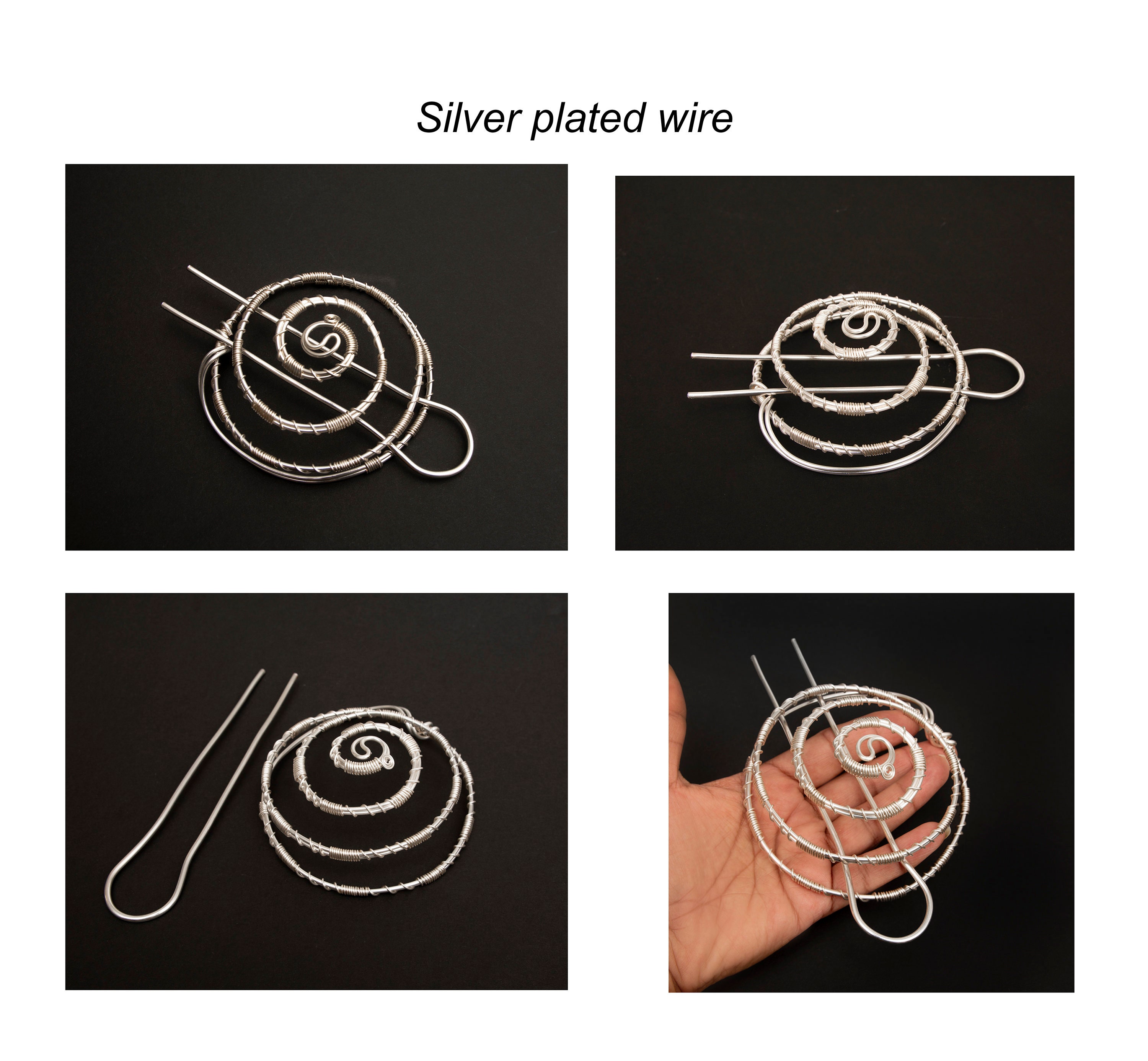 Brass Wire Spiral Bun Cage , Hair Bun Holder, Brass Hair Bun Holder ...