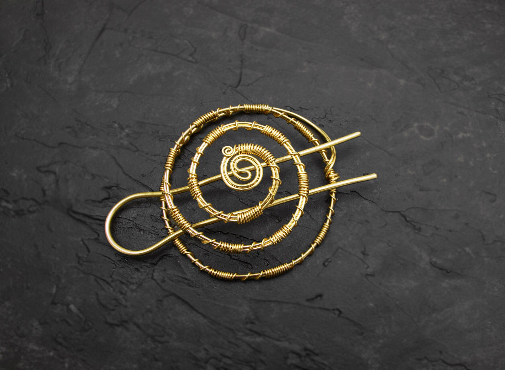 Brass Wire Spiral Bun Cage , Hair Bun Holder, Brass Hair Bun Holder ...