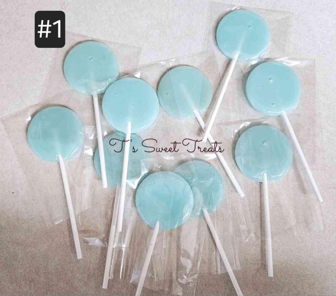 Blue Hard Candy Traditional Flavored (8) Round Lollipops (please Choose ...