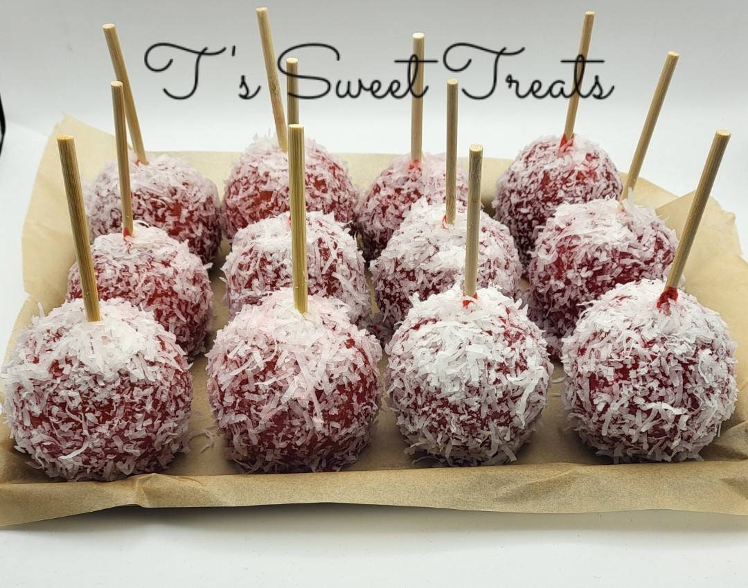 Traditional Red Hard Candy Apple With Coconut (please Choose Quantity ...
