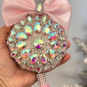 Christmas Jeweled Ornaments Medallion Disk Velvet Stones Rhinestones ...