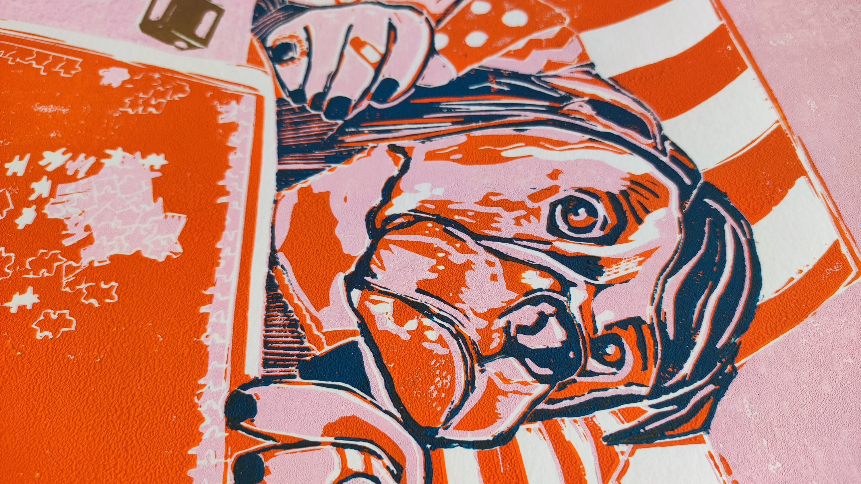 4 Colour Linocut Reduction Print.original Edition.edition of 13 300gsm ...