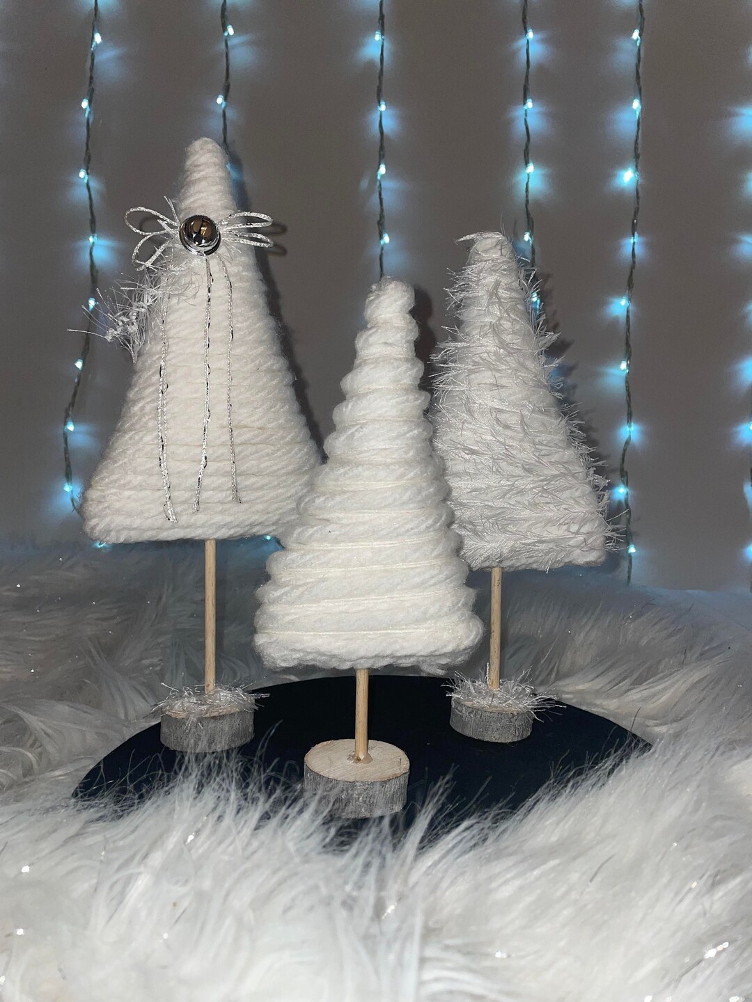 White Yarn Christmas Tree White Christmas Tree Decoration - Etsy