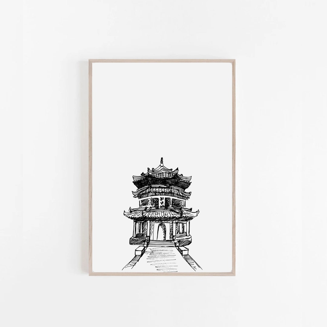 Ancient Chinese Architectures Printable Wall Art - Etsy