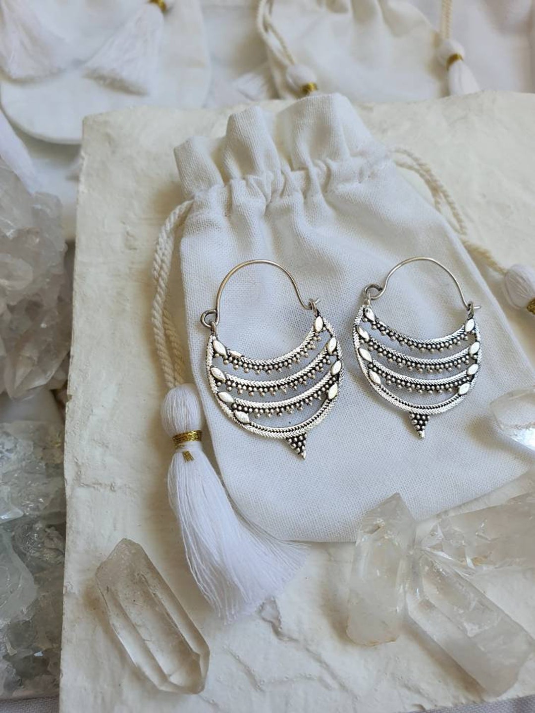 Tribal Silver Gypsy Hoop Earrings, Handmade Jewellery, Handmade Tribe ...