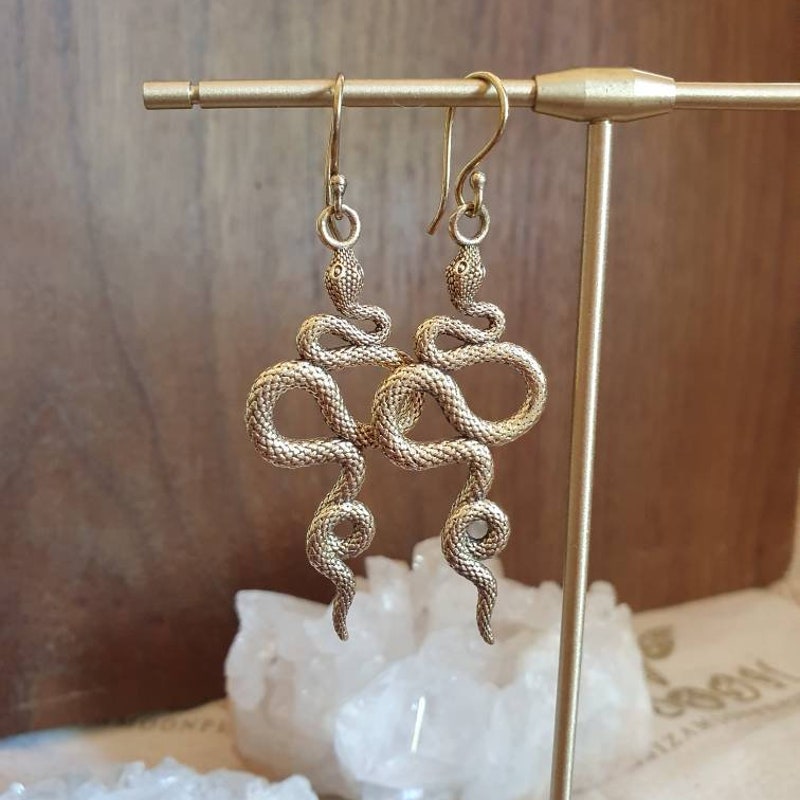 Gold Snake Earrings - Etsy
