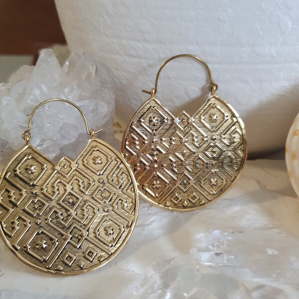 Aztec Hoop Earrings - Etsy