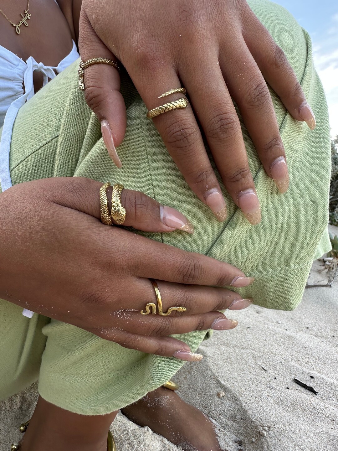 REBIRTH Wrap Around Snake Ring, Adjustable Brass Gold Ring, Handmade ...