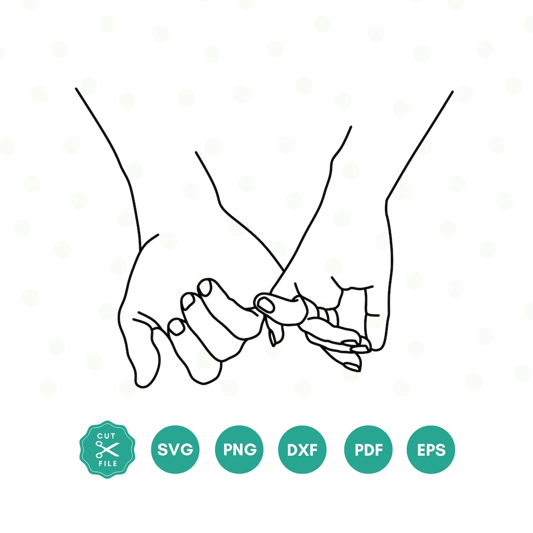 Holding Hands SVG, Pinky Hold, Love, SVG Cut File, Valentines Day Svg, Instant Download, Love ...