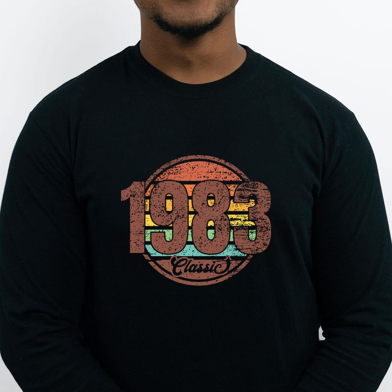1983 Classic Png, Vintage 1983 Shirt Png, Birthday Decor, Birthday ...