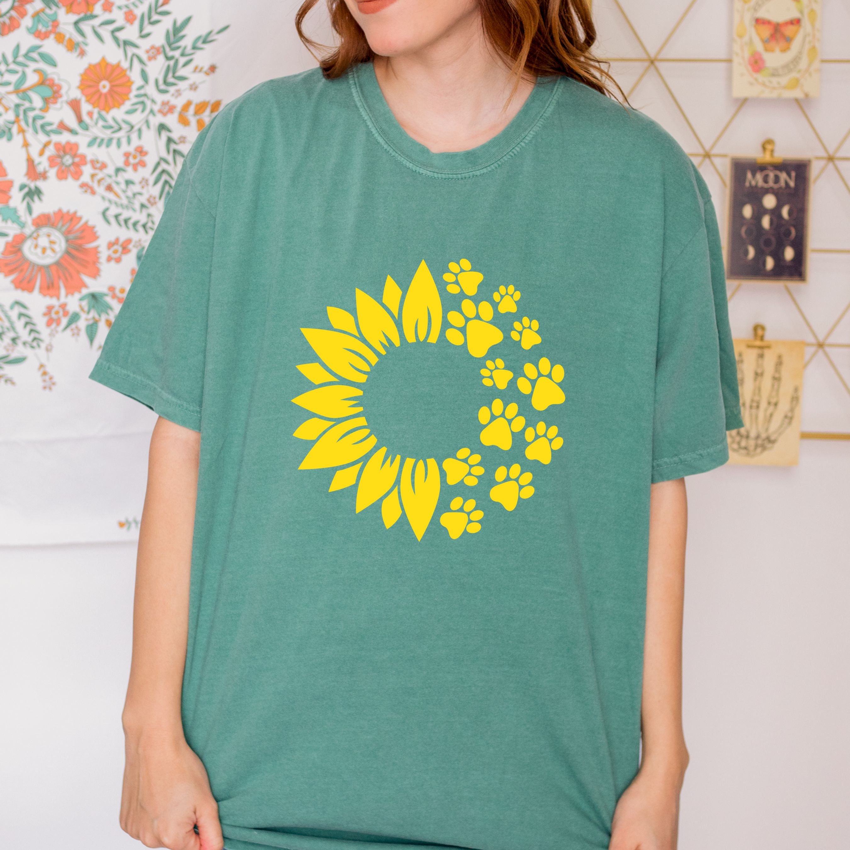 Dog Paw Sunflower PNG, Dog Png, Dog Mom Png, Sublimation Design ...