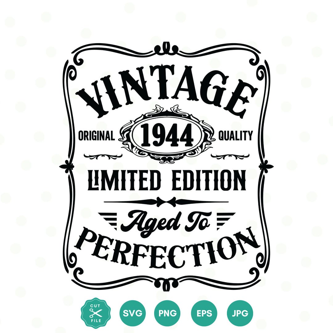 Vintage 1944 Svg, 1944 Shirt Svg, 81st Birthday Gift, 81st Birthday Svg ...