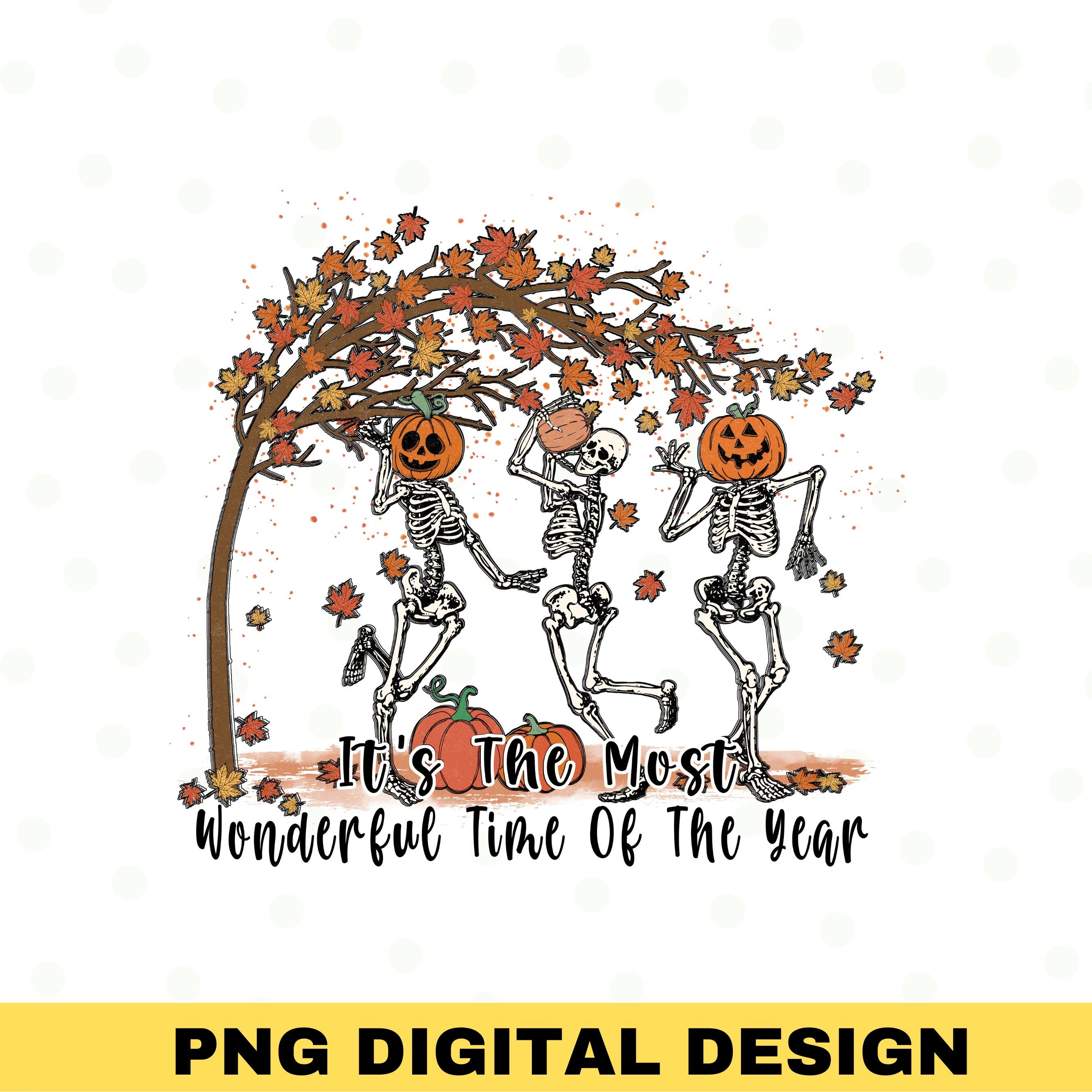 Retro Fall Skeleton Sublimation Bundle , Set of 8, Skeletons Png ...