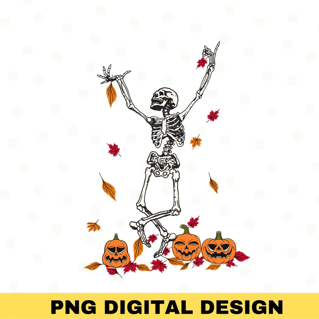 Skeleton Fall Sublimation, Skeletons Png, Halloween Clipart ...