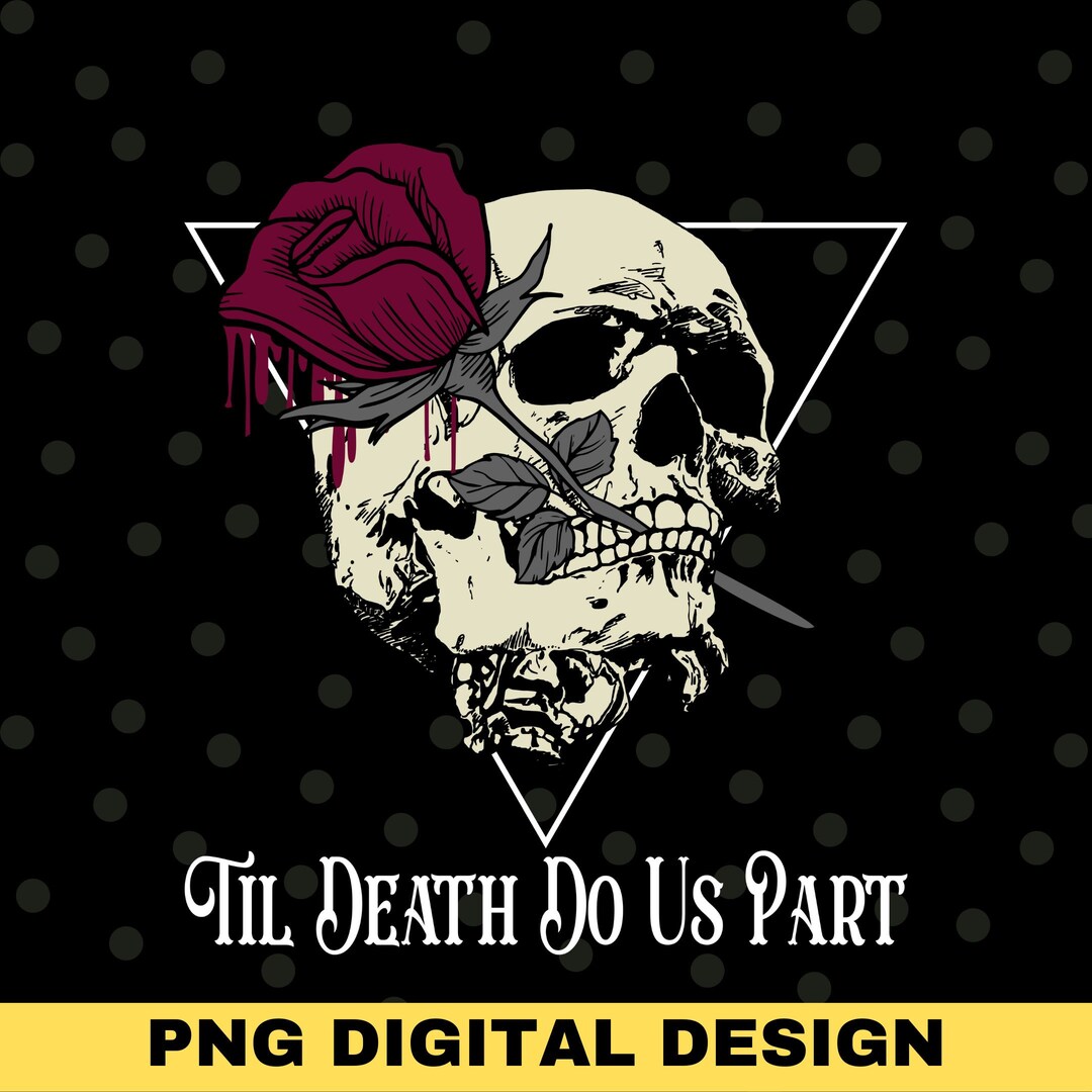 Skull With a Red Rose Png, Floral Skull Png, Skull Clipart, Skull ...