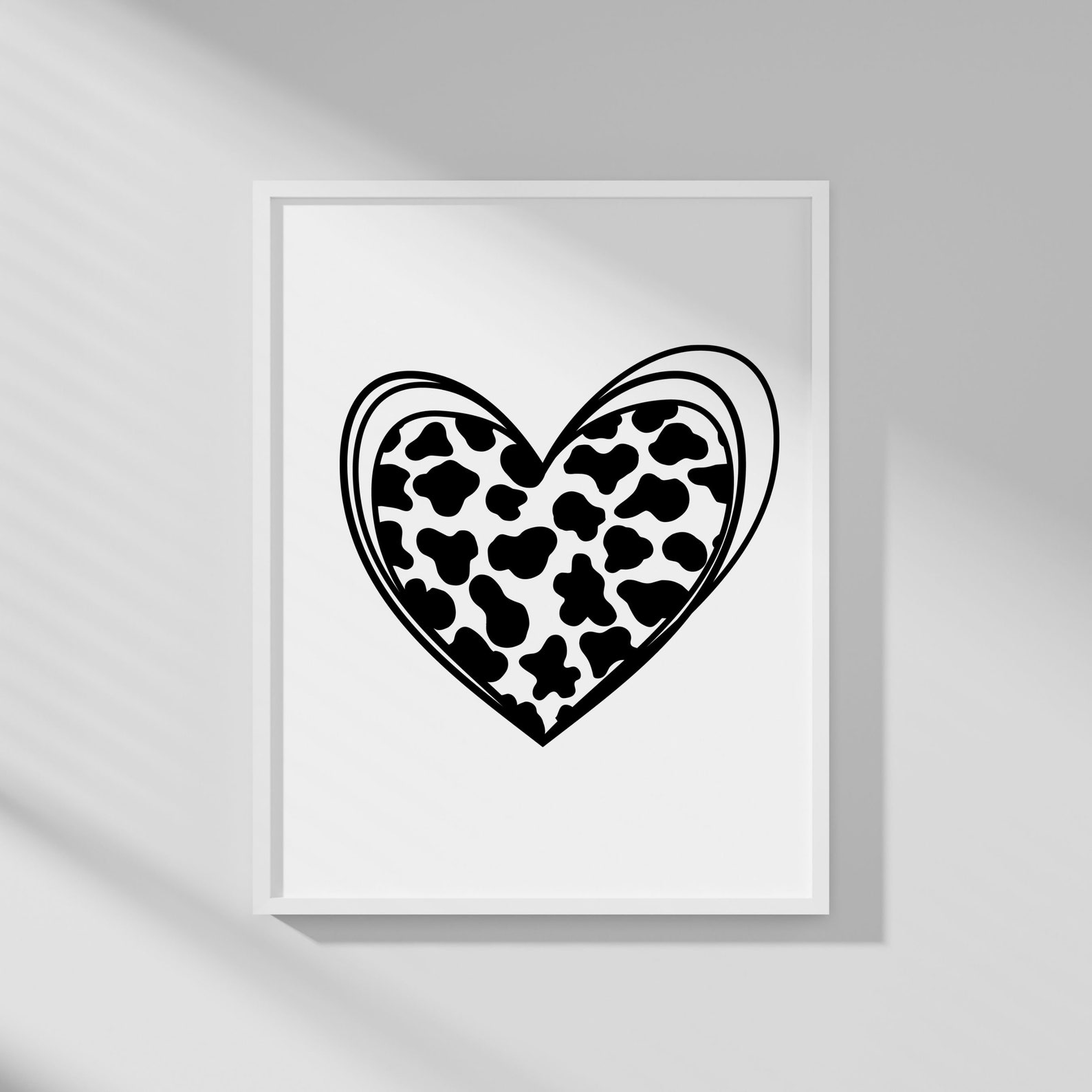 Animal Print Heart Svg, Leopard Heart Doodle Svg, Heart SVG, Valentine ...