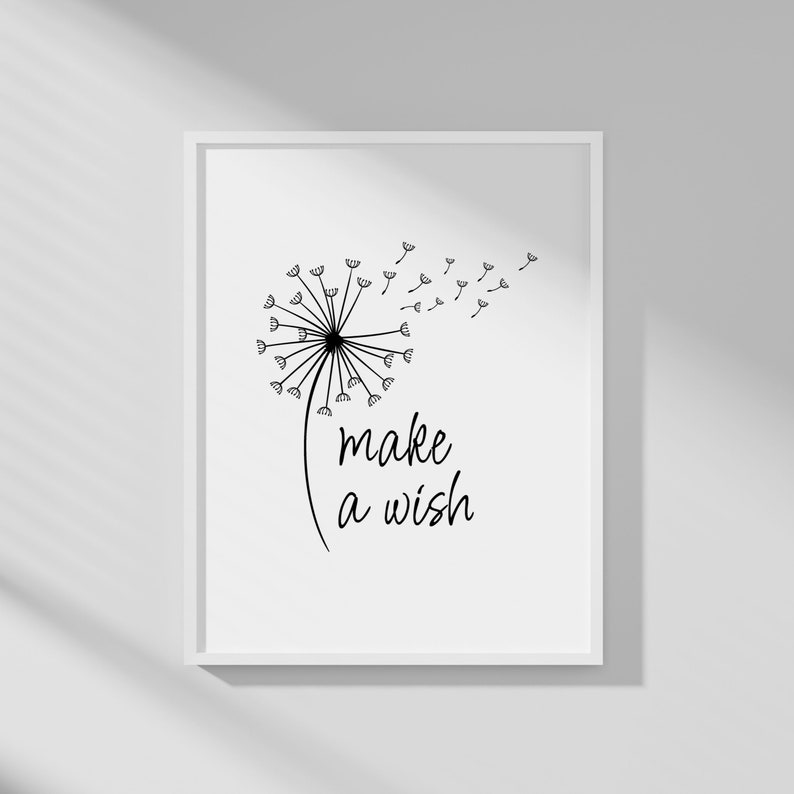 Make a Wish Svg, Dandelions Svg, Wildflower Svg, Floral SVG, Minimalist ...