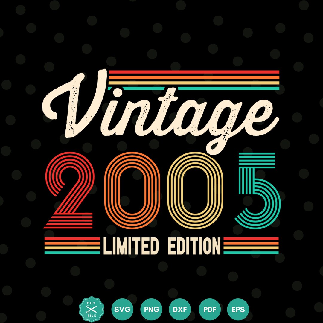 Vintage 2005 Svg, Retro 20th Birthday Gift, 20th Birthday Svg, 2005 ...