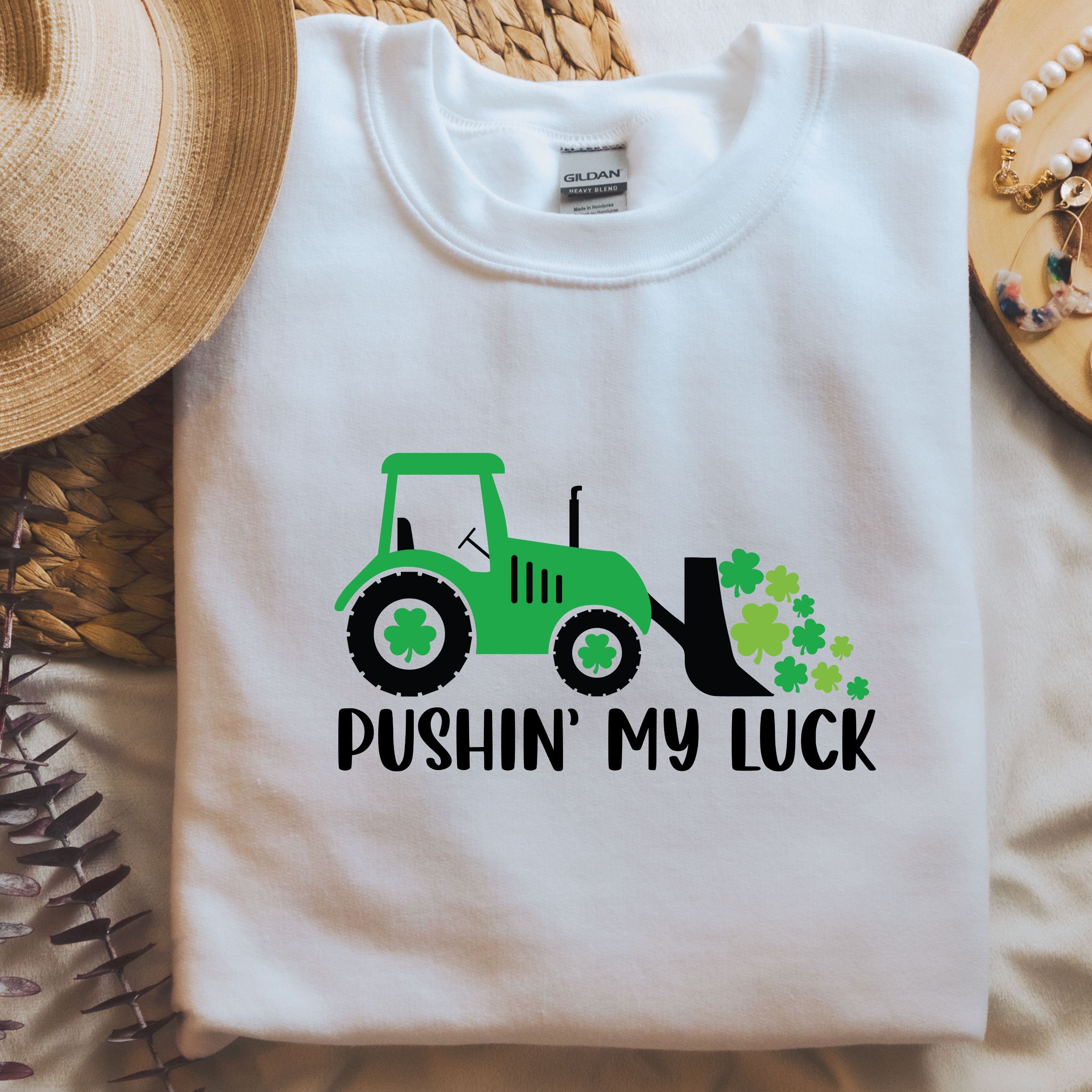 Pushin My Luck SVG File for Cricut, St Patricks Day SVG, Lucky Png, Boy ...