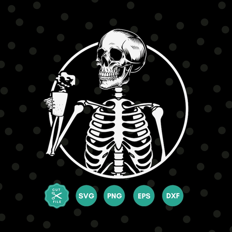 Skeleton With Coffee Svg, Skeleton Svg, Funny Coffee Png, Coffee Shirt ...
