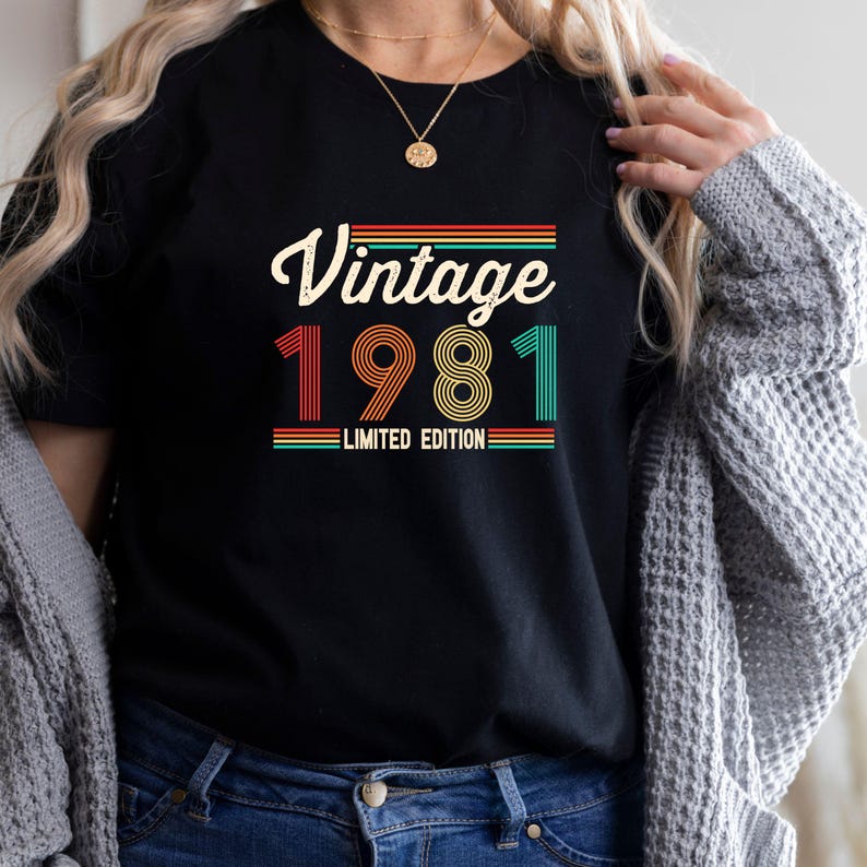 Vintage 1981 Svg, Retro 1981 Birthday Gift, 1981 Birthday Svg, 1981 ...