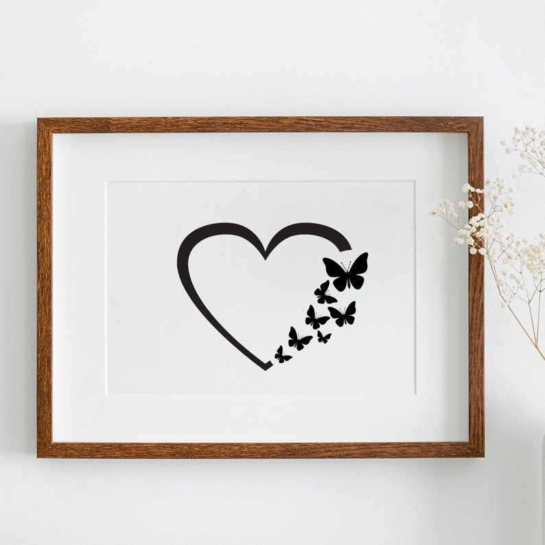 Heart With Butterflies SVG, Heart Png, Butterfly Svg, Wedding SVG Cut ...