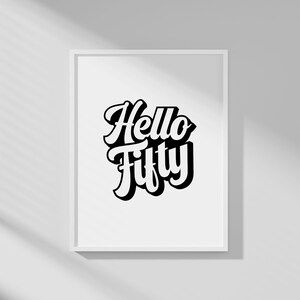 Hello Fifty SVG, 50th Birthday Svg, Vintage 1974 Svg, Hello 50 Svg, 50 ...