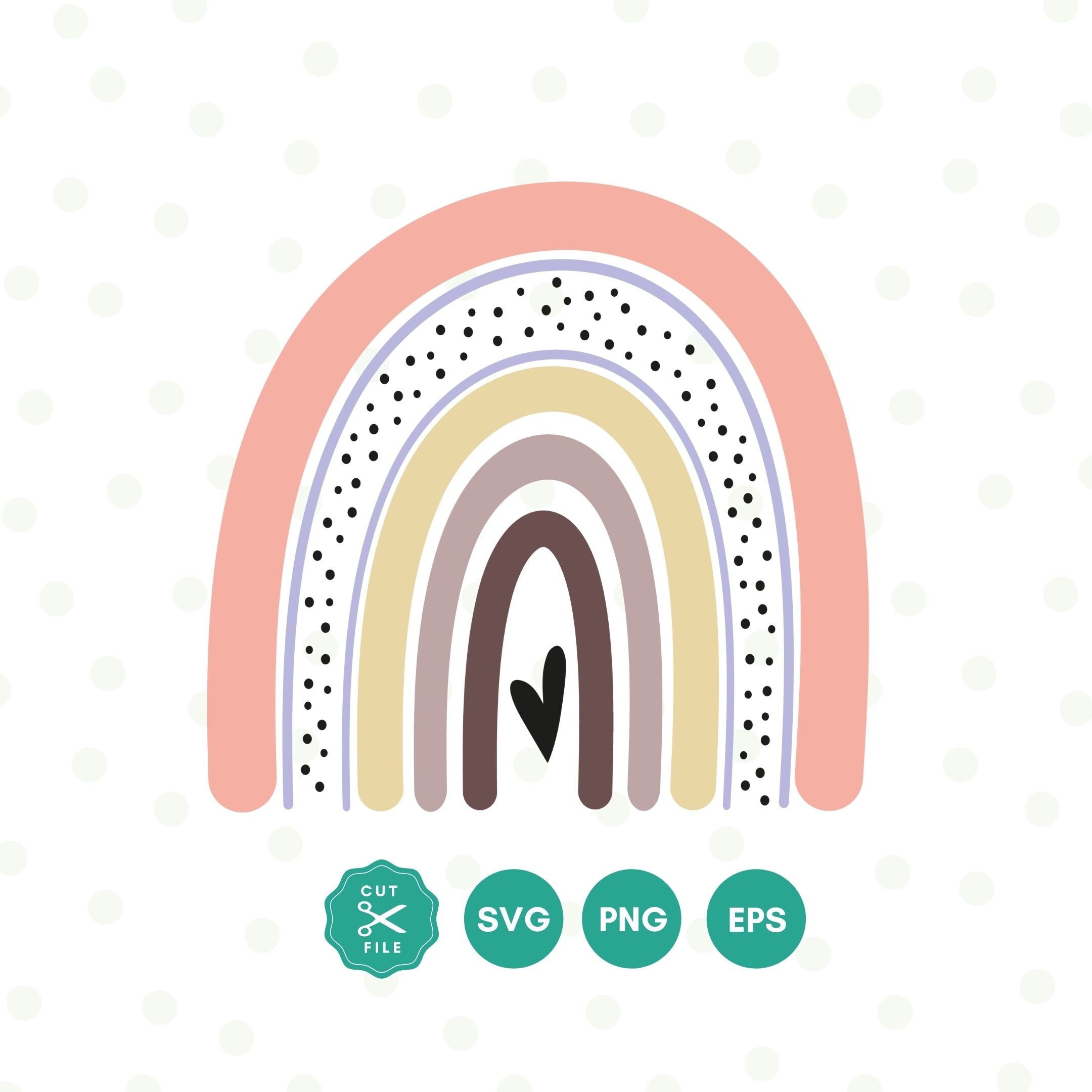 Boho Rainbow Svg Rainbow Cut File Pastel Rainbow Svg | Etsy