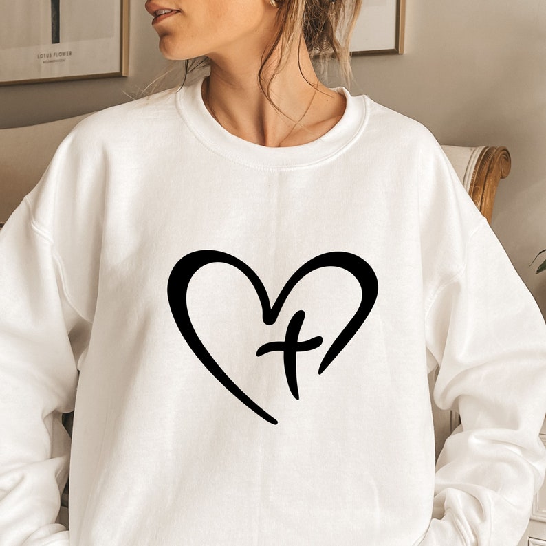 Jesus Heart Cross Svg File Religious Svg Instant Download Christian
