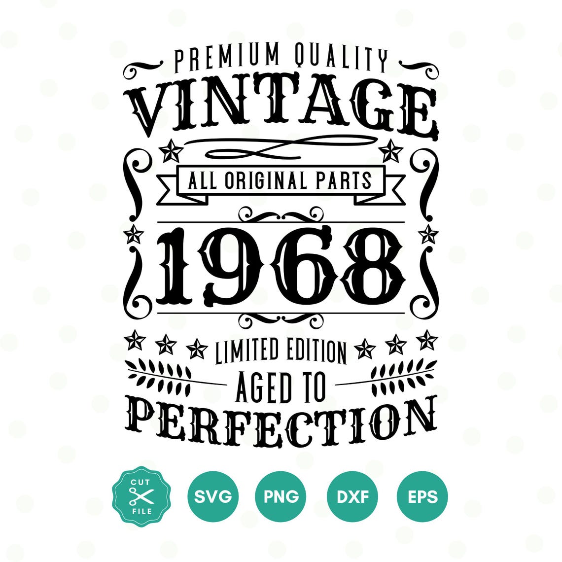 Vintage 1968 Svg, 1968 Birthday Gift, Birthday Svg, 1968 Shirt Svg ...
