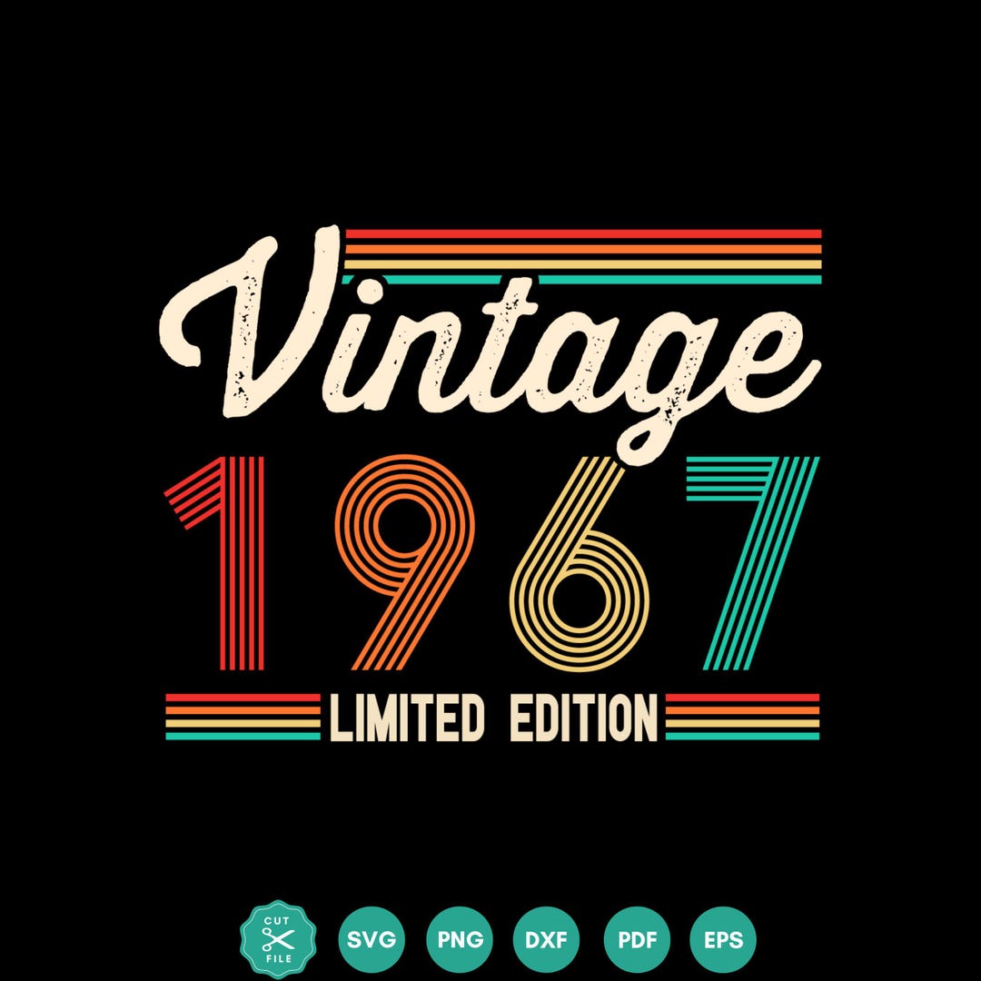 Vintage 1967 Svg, Retro 1967 Birthday Gift, 1967 Birthday Svg, 1967 ...